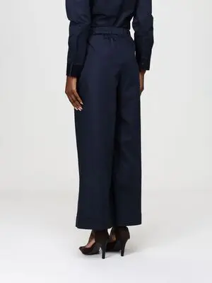 Max Mara Cotton Cropped Trousers - Navy