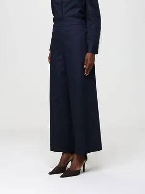 Max Mara Cotton Cropped Trousers - Navy