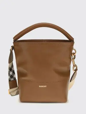 Burberry B-clip Mini Handbag In Smooth Calfskin Leather With Shoulder Strap - Hazel
