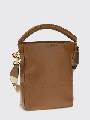 Burberry B-clip Mini Handbag In Smooth Calfskin Leather - Hazel