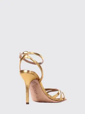 Ralph Lauren Kendyl Laminated Leather High Stiletto Heel Sandals