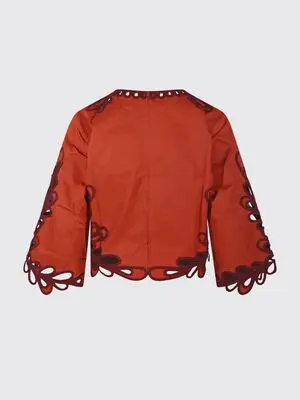 Antik Batik Long-sleeved Embroidered Cotton Blouse - Red
