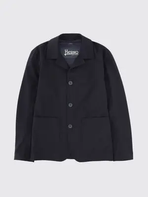 Herno Single-breasted Technical Fabric Blazer With Lapels And Patch Pockets