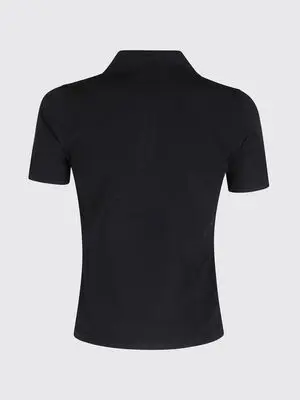 ROBERTO COLLINA Viscose Polo Shirt - Black