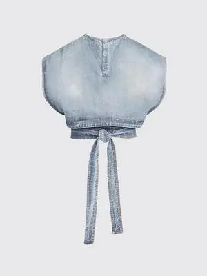 Alaïa Cropped Cotton Denim Top