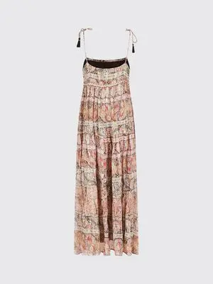 Rixo Ethnic Print Viscose Blend Midi Dress With Spaghetti Straps