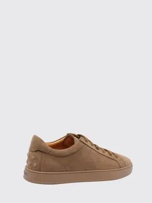 TOD'S Suede Calfskin Low Top Sneakers With Rubber Sole - Beige