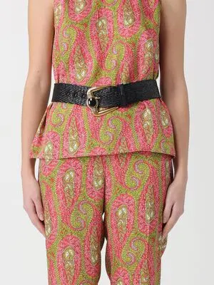 Etro Woven Belt With Gold Tone Buckle