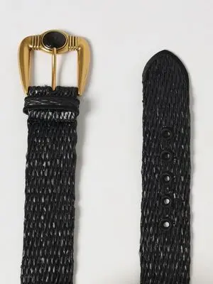 Etro Woven Belt With Gold Tone Buckle