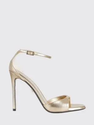 ALEVI MILANO Laminated Leather High-heeled Sandals With Stiletto Heel And Ankle Strap - Silver