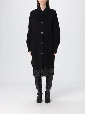 Pinko Long Sleeve Coat With Button Details - Black