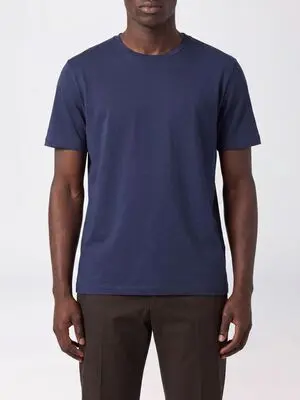 Herno Short-sleeved Crew Neck T-shirt In Pure Cotton - Blue