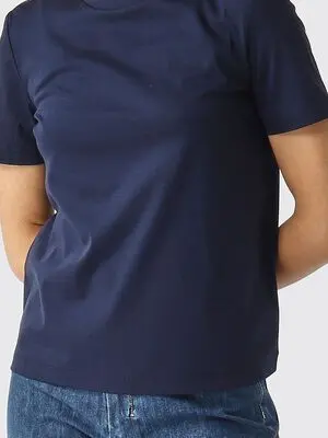 Max Mara Crew Neck T-shirt In Cotton Blend - Navy