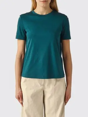Max Mara Crew Neck T-shirt In Cotton Blend - Teal