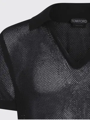 TOM FORD Cotton And Silk Polo Shirt - Black