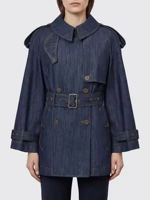 Burberry Short Double-breasted Denim Trench Coat