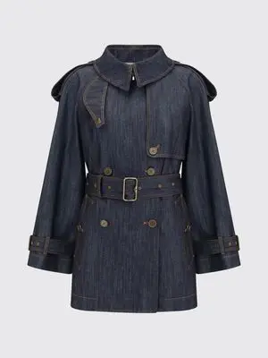 Burberry Short Double-breasted Denim Trench Coat