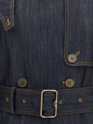 Burberry Short Double-breasted Denim Trench Coat