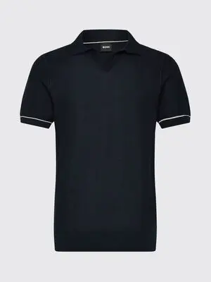 BOSS Cotton Knit Polo Shirt - Blue 1