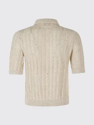 Eleventy Slim Fit Knit Polo Shirt In Cotton And Linen Blend