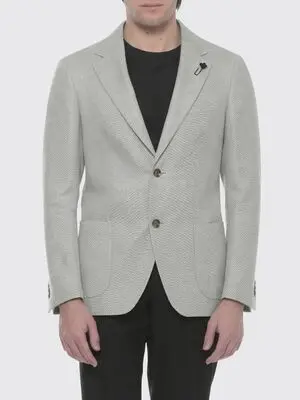 LARDINI Single-breasted Blazer In Virgin Wool And Linen - Mint
