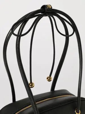 Furla Poppy Handbag In Full-grain Leather With Double Handles And Zip - Black