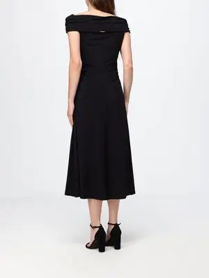 Michael Kors V-neck Midi Sheath Dress In Recycled Fabric