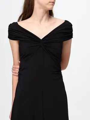 Michael Kors V-neck Midi Sheath Dress In Recycled Fabric