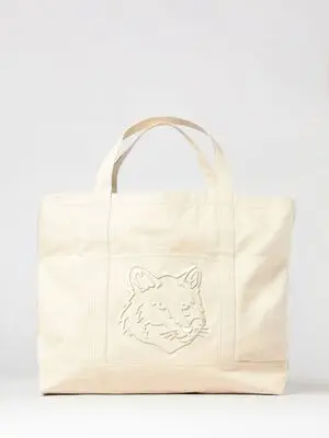 Maison Kitsuné Fox Head Cotton Canvas Bag - Beige