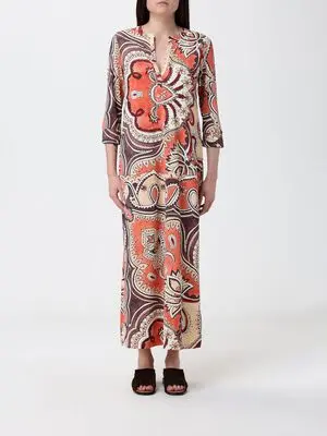 Malìparmi Ethnic Print V-neck Midi Tunic - Multicolor