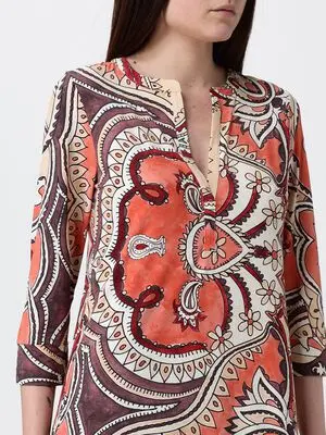 Malìparmi Ethnic Print V-neck Midi Tunic