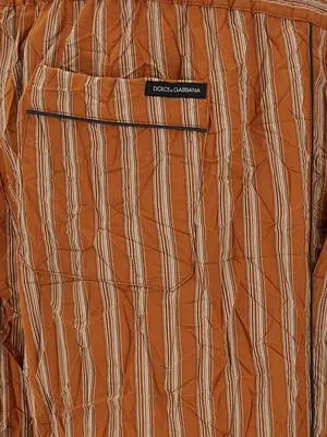 Dolce & Gabbana Striped Silk Blend Trousers With Drawstring