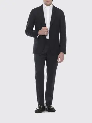 LARDINI Single-breasted Blazer In Virgin Wool And Linen