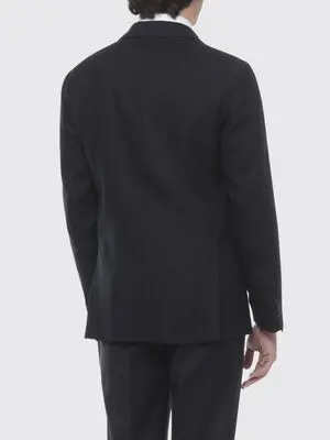 LARDINI Single-breasted Blazer In Virgin Wool And Linen