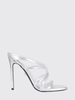 ALEVI MILANO Mony Laminated Leather Mules With 11cm High Heel - Silver