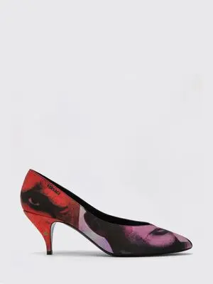 Versace Graphic Print Silk And Leather Pumps - Multicolor