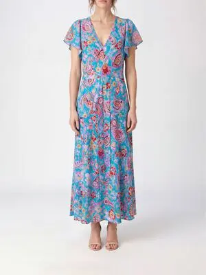 Rixo Floral Print Silk Midi Dress - Blue