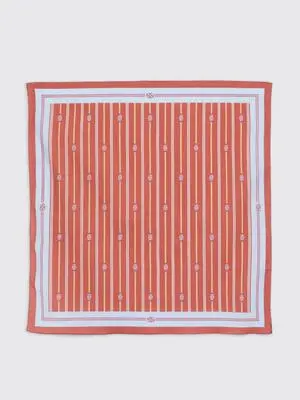 Drole De Monsieur Cotton Scarf With Logo - Red