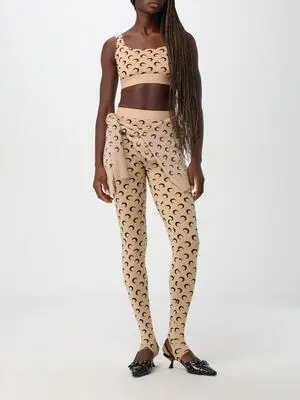 MARINE SERRE Crescent Moon Print Leggings - Beige