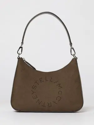Stella McCartney Logo Perforated Shoulder Bag - Brown
