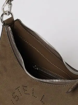 Stella McCartney Logo Perforated Shoulder Bag - Brown