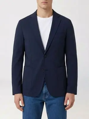 BOSS Single-breasted Stretch Jersey Blazer - Blue