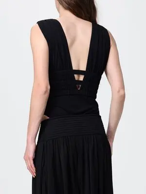 Alaïa Viscose V-neck Slim-fit Cut-out Top With Strap Detailing