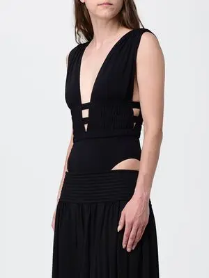 Alaïa Viscose V-neck Slim-fit Cut-out Top With Strap Detailing