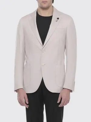 LARDINI Single-breasted Blazer In Virgin Wool And Silk - Pink