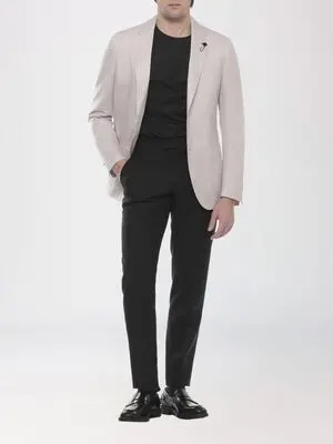 LARDINI Single-breasted Blazer In Virgin Wool And Silk