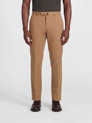Incotex Tailored Trousers In Stretch Cotton - Camel