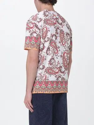 Etro Crew-neck Cotton T-shirt With Paisley Print