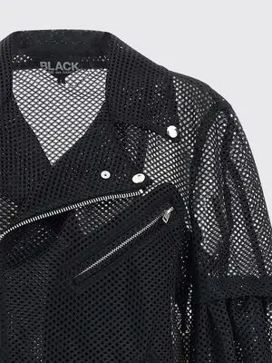 Comme Des Garçons Mesh Biker Jacket With Dramatic Sleeves