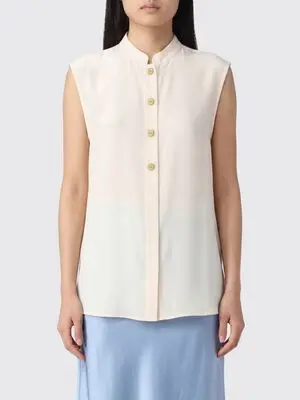Le Kasha Sleeveless Silk Shirt With Mandarin Collar - Cream